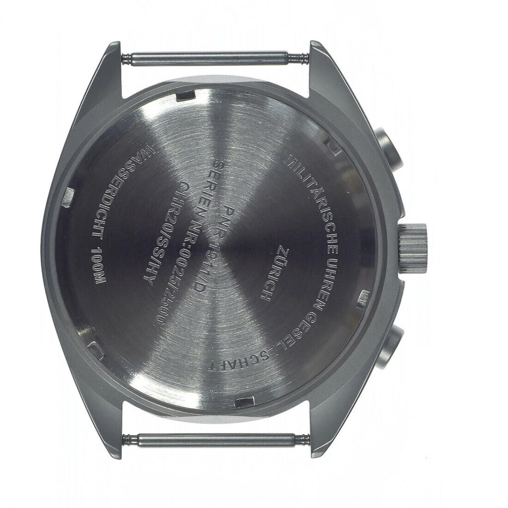 Buy MWC Military Pilots Chronograph in Non Reflective Brushed Stainless ...